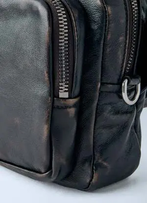 Prada Distressed Nappa Leather Shoulder Bag