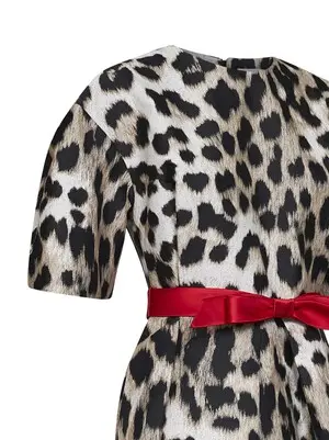 Givenchy Beige Leopard Jacquard Cocoon Mini Dress