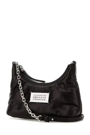 MAISON MARGIELA Nappa Leather Micro Glam Slam Hobo Shoulder Bag - Black