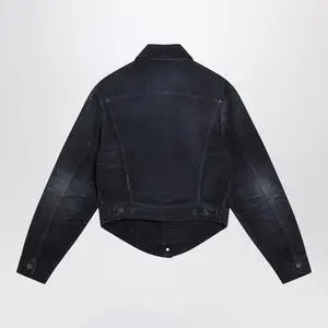 Balenciaga Denim Jacket With Curved Waist - Blue