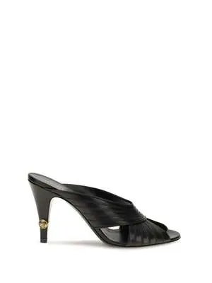 Versace Nappa Leather Mules - Black