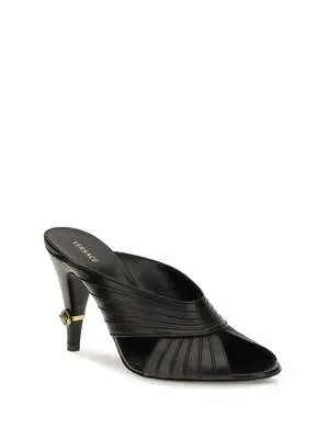 Versace Nappa Leather Mules - Black