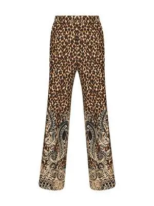 Etro Silk Crêpe De Chine Printed Trousers - Multicolor