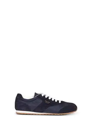 Prada Calzature Blue Re-nylon And Suede Sneakers - Multicolor