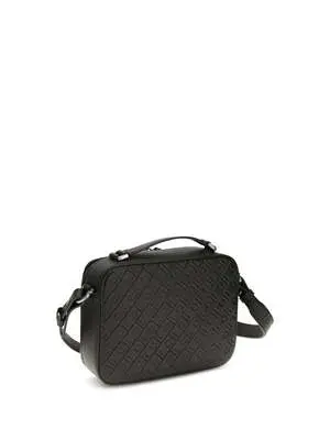 FERRAGAMO Leather Crossbody Bag With Embossed Gancini Pattern