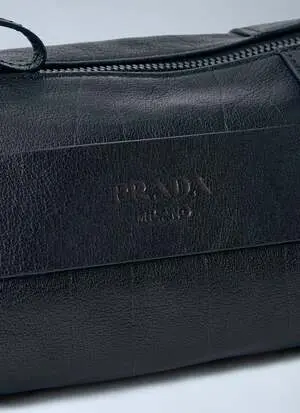 Prada Eyelet Detail Leather Cylinder Shoulder Bag