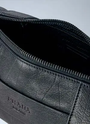 Prada Eyelet Detail Leather Cylinder Shoulder Bag