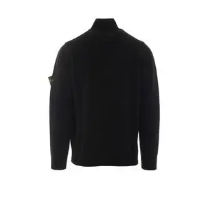 Stone Island Logo High Neck Sweater - Black