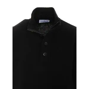 Stone Island Logo High Neck Sweater - Black
