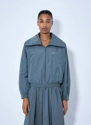 Balenciaga High Collar Tracksuit Jacket - Gray