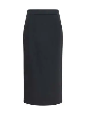Dolce & Gabbana Stretch Wool Pencil Skirt - Black