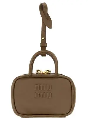 Miu Miu Mud Leather Beau Keyring Necessaire - Brown