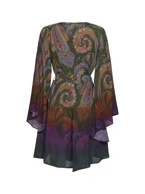 Etro Paisley-printed Belted Mini Dress - Multicolor
