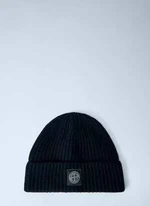 Stone Island Wool Beanie Hat - Black