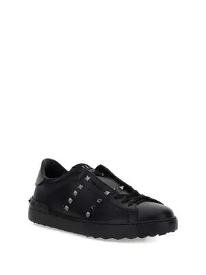 Valentino Garavani Rockstud Untitled Calf Leather Sneakers - Black