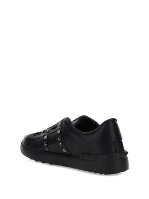 Valentino Garavani Rockstud Untitled Calf Leather Sneakers - Black