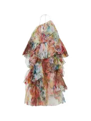 Zimmermann Spliced Floral-print Georgette Luna Maxi Dress - Multicolor