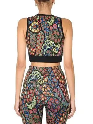 Etro Jacquard Wool Blend Top And Leggings Set