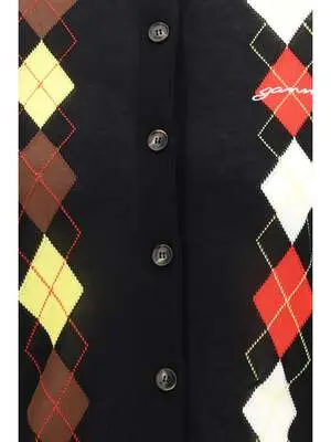 GANNI Diamond-pattern Cardigan