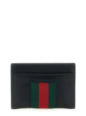 Gucci Web Horsebit Card Holder - Black