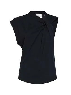 Isabel Marant Étoile Marant Black Cotton Jersey Nayda Asymmetric T-shirt - Multicolor
