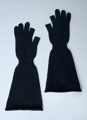 Rick Owens Extended Knit Gloves - Black