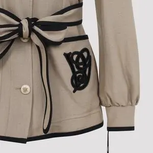 Valentino Garavani Caban Embroidered Logo Vg Jacket