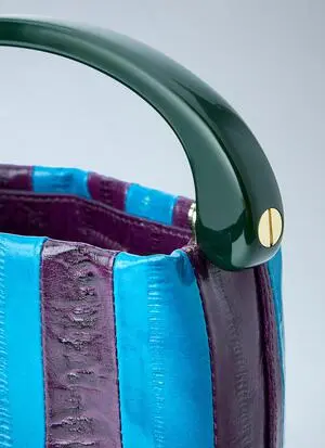 Dries Van Noten Striped Handle Handbag - Blue