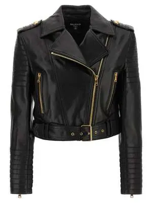 Balmain Leather Jacket - Black