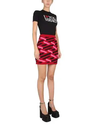 Versace La Greca Knit Skirt