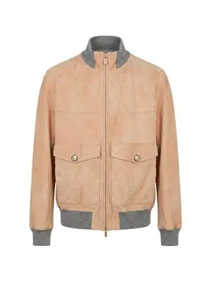 Brunello Cucinelli BRUNELLO CUCINELLI Leather Bomber Jacket Multicolor