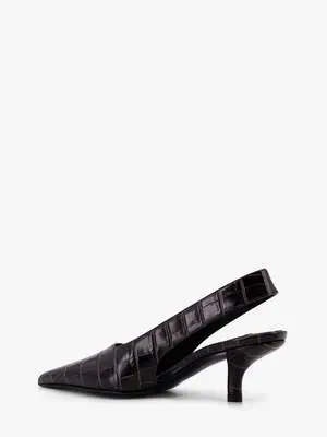 TOTEME Leather Decollete With Crocodile Print