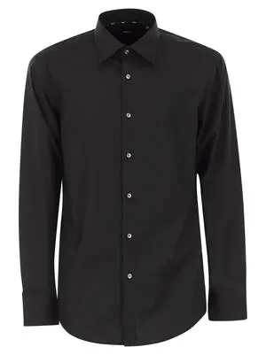 BOSS Slim Fit Shirt In Easy-iron Stretch Cotton Poplin - Black