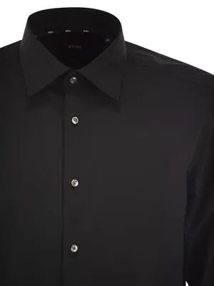 BOSS Slim Fit Shirt In Easy-iron Stretch Cotton Poplin - Black