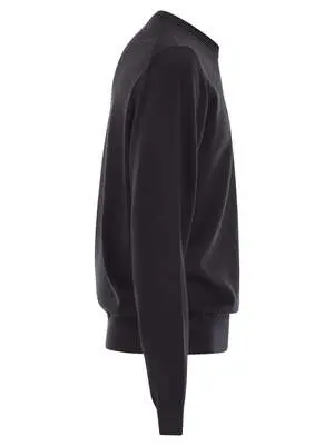 BOSS Regular Fit Virgin Wool Jumper With Embroidered Logo