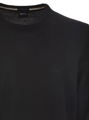 BOSS Regular Fit Virgin Wool Jumper With Embroidered Logo
