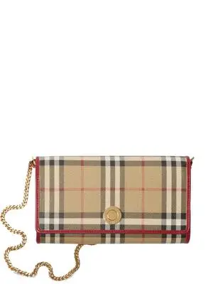 Burberry Check Chain Strap Wallet - Multicolor