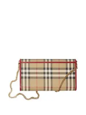 Burberry Check Chain Strap Wallet