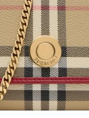 Burberry Check Chain Strap Wallet