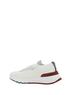 Brunello Cucinelli Cotton Lace Up Sneakers