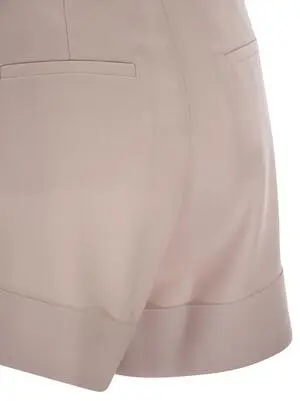 Max Mara Mxmcelebre Shorts In Wool, Mohair And Silk Canvas - Pink