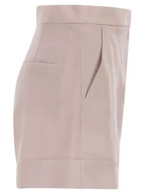 Max Mara Wool, Mohair, And Silk Blend Shorts - Pink