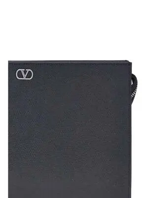 Valentino Garavani Vlogo Signature Grained Calfskin Pouch