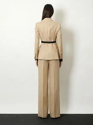 Max Mara Linen Flared Trousers