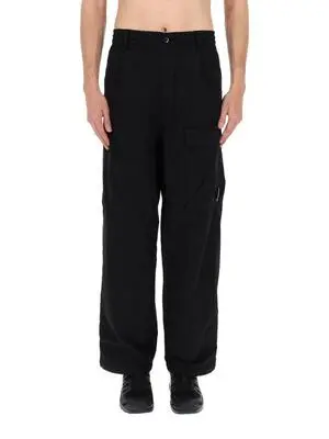 C.P. COMPANY Logo Patch Cargo Trousers - Black