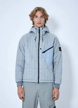 Stone Island Quilted Hooded Jacket - Gray