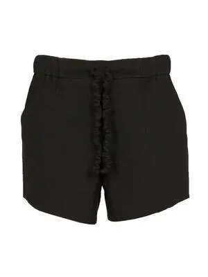 GANNI Ruffled Elastic Shorts - Black