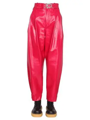 Bottega Veneta Leather Pants - Red
