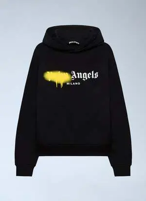 Palm Angels Palm Angels Men Spray Milan Hooded Sweatshirt Black