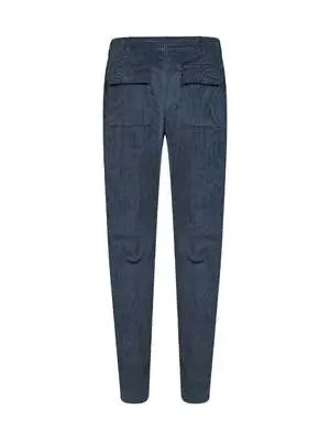 Etro Blue Stretch Cotton Corduroy Trousers